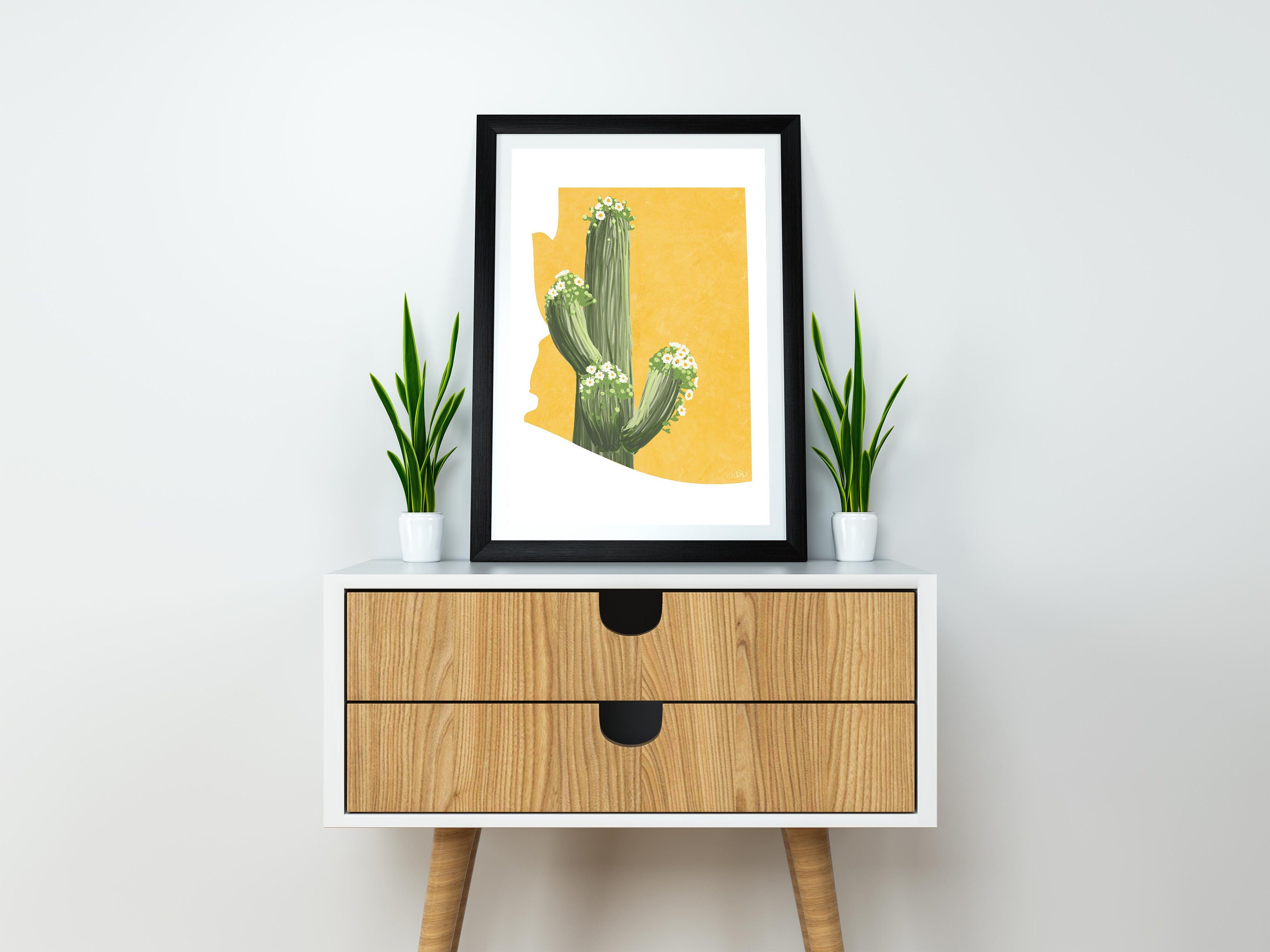 Arizona State Flower Saguaro Cactus Digital Download Art, Usa Geography ...
