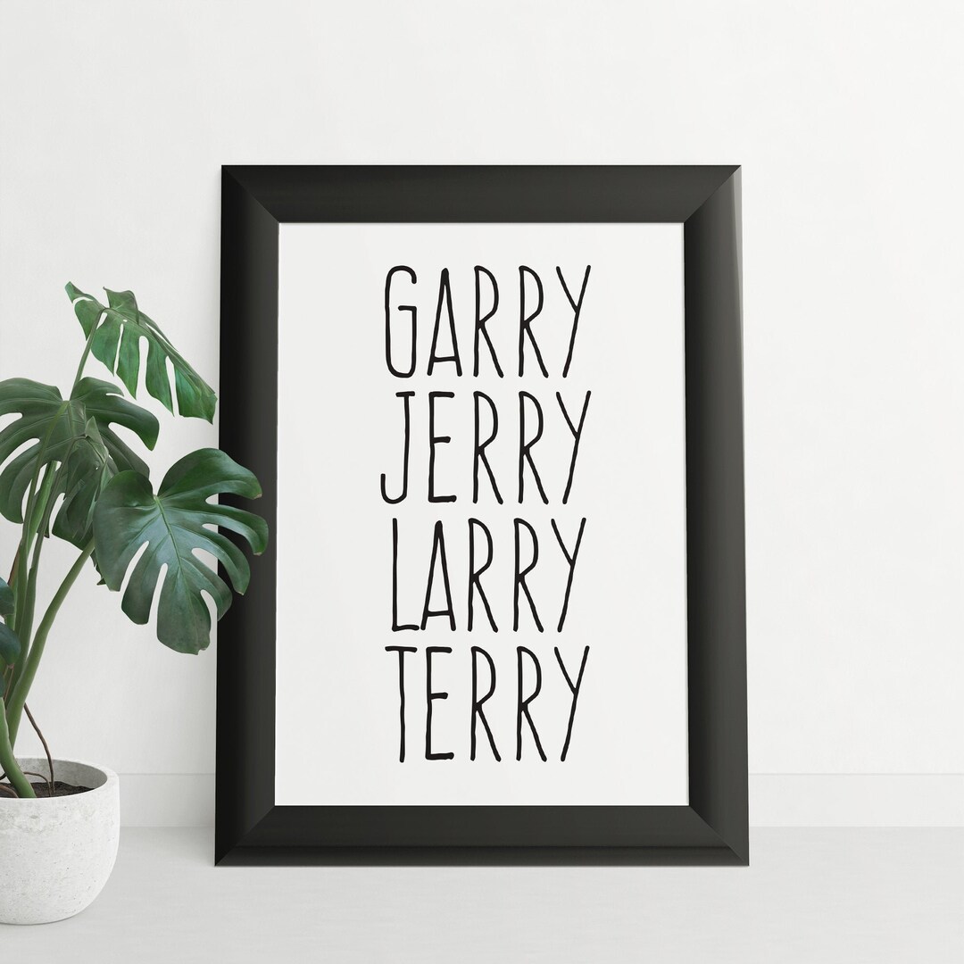 Parks and Rec Garry Jerry Larry Terry Name Poster, Digital Download ...