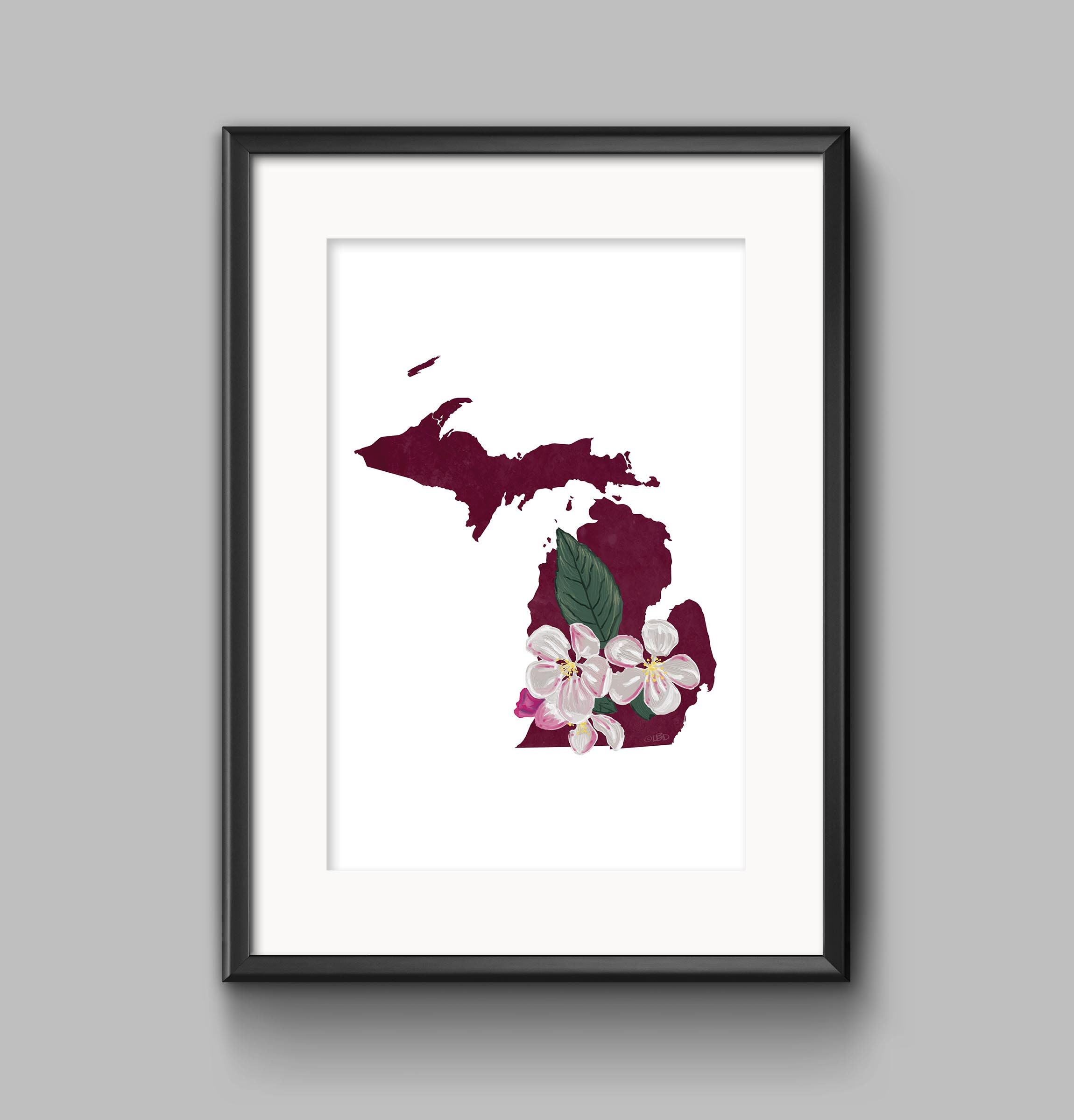 Michigan State Flower Apple Blossom Art Digital Download USA Geography ...