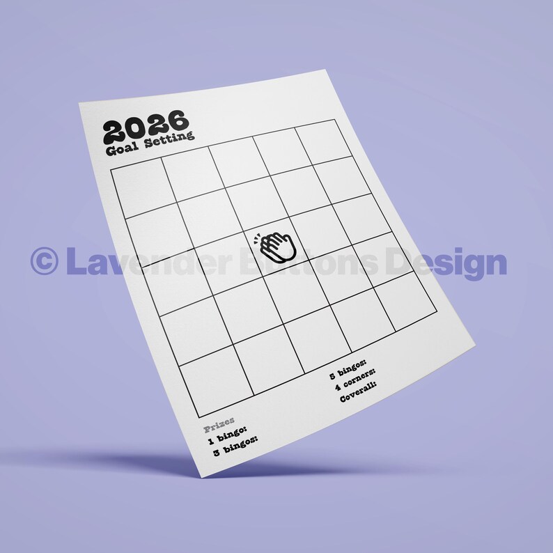 2026 Goal Setting Bingo Card Template - Etsy