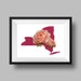 New York State Flower Rose Art Digital Download USA Geography and Maps ...