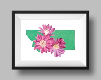 Bitterroot Flower Art - Etsy