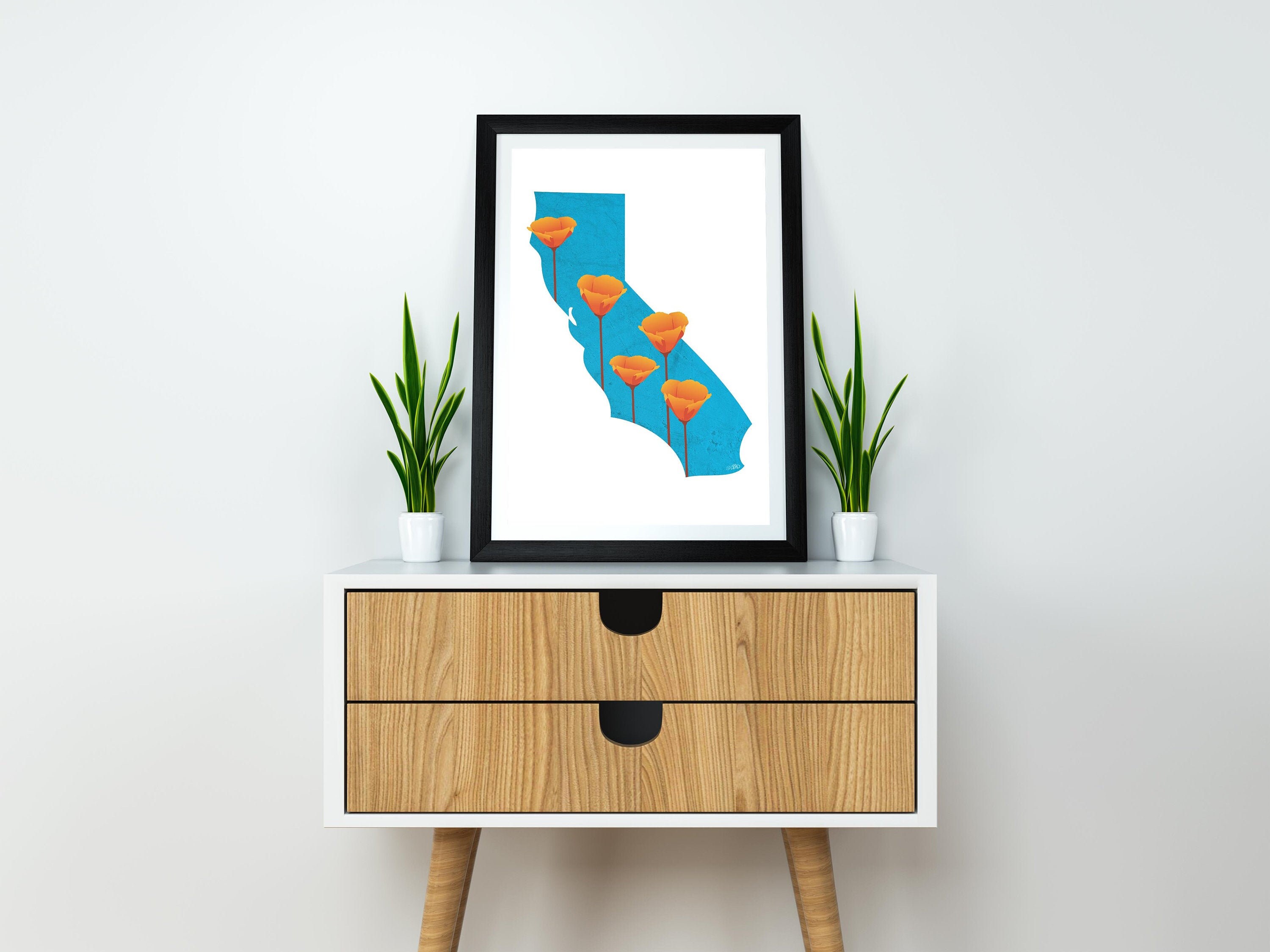California State Flower Poppy Art Digital Download, USA Geography and ...