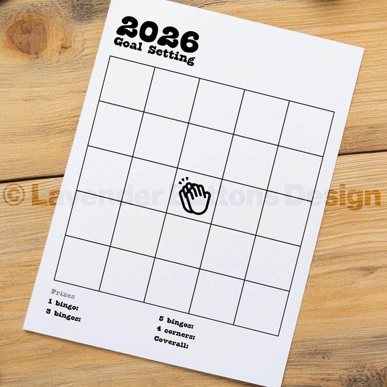 2026 Goal Setting Bingo Card Template - Etsy