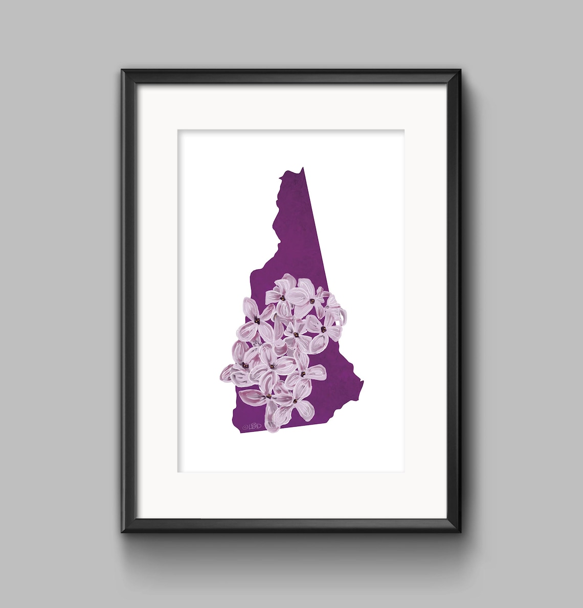 New Hampshire State Flower Purple Lilac Art Digital Download USA ...