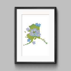 Alaska State Flower Forget Me Not, Digital Download, USA Geography and ...