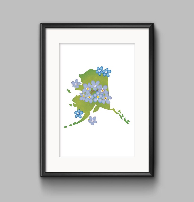 Alaska State Flower Forget Me Not, Digital Download, USA Geography and ...