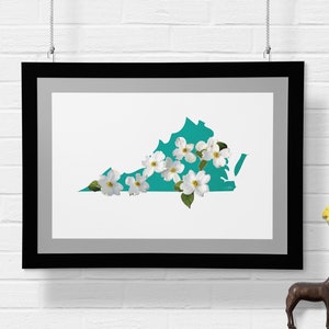 Virginia State Flower American Dogwood Art Digital Download USA ...