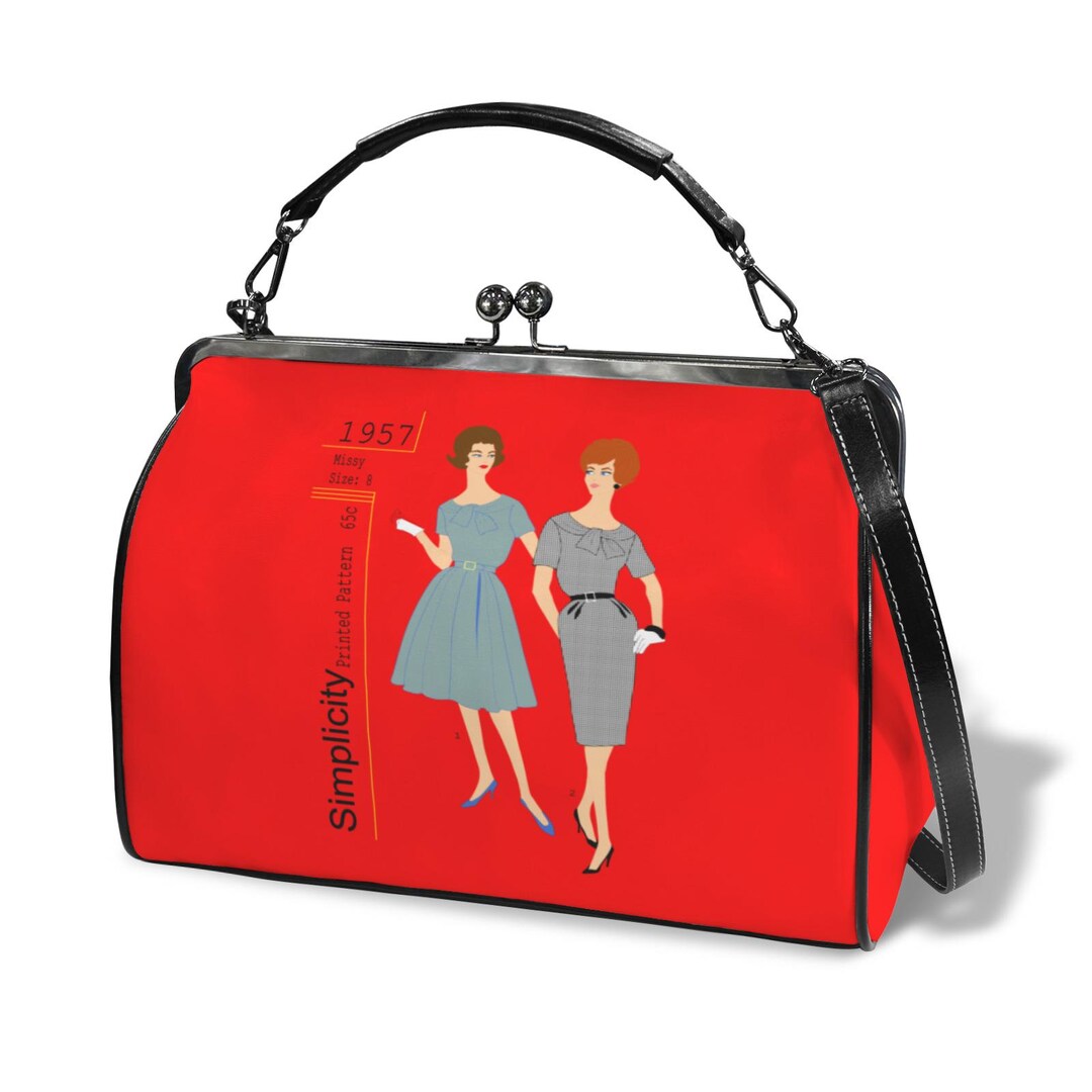 Retro SIMPLICITY PATTERN KISSLOCK Crossbody Shoulder Bag - Original ...