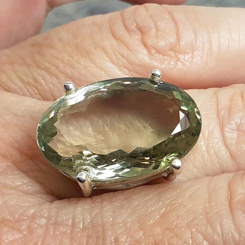Prasiolite Ring - Etsy