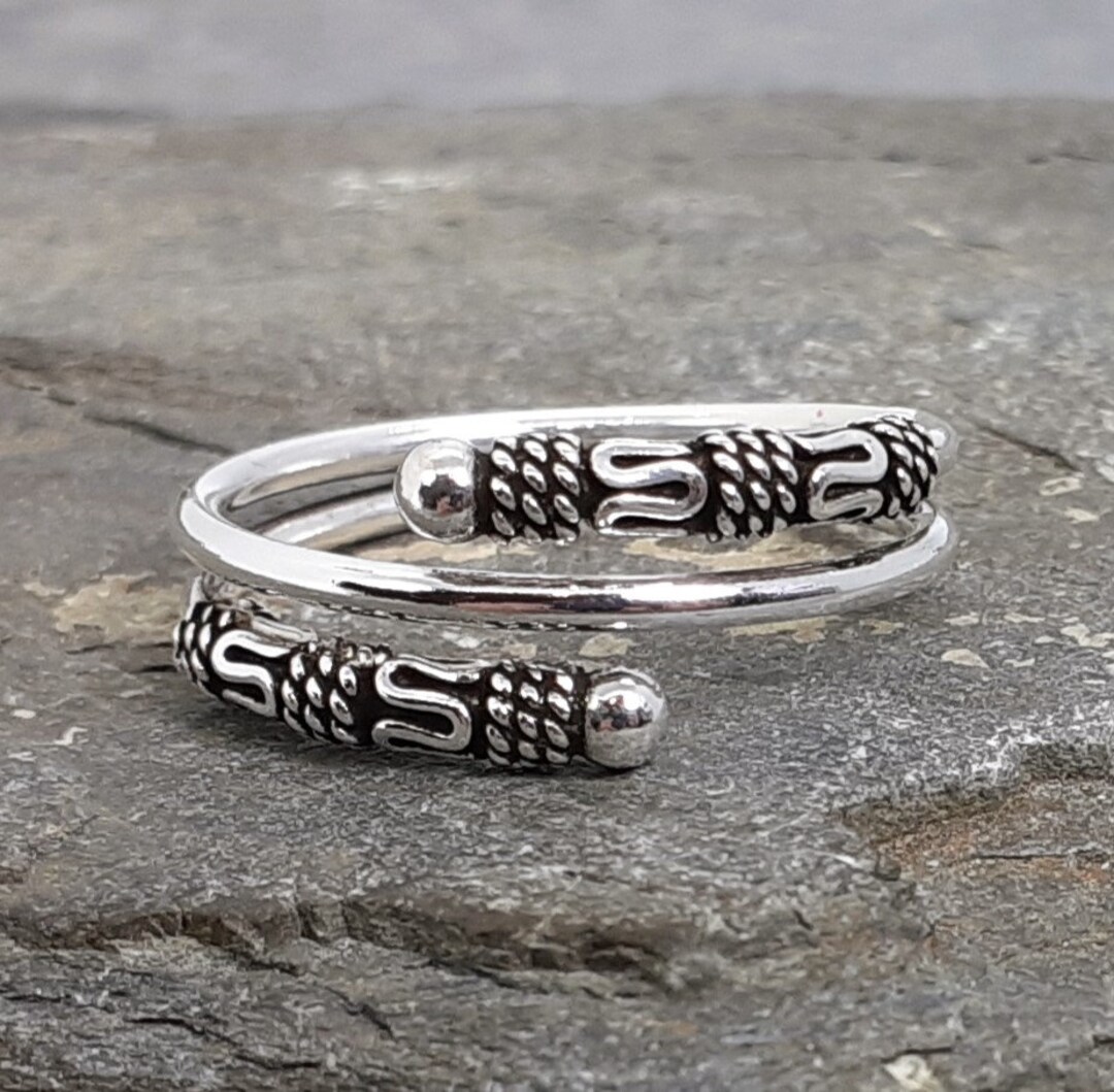 925 Sterling Silver Plain Solid Wrap Around Bali Style Ring - Etsy