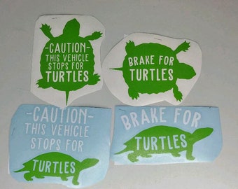 I Brake for Turtles Bumper Sticker Turtle Sticker Painted Turtle Decal ...