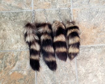 Raccoon Tail Keychain - Etsy