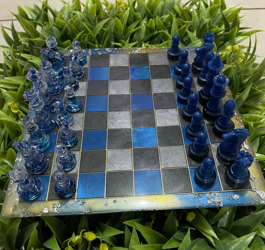 Resin Chess Table and Set - Etsy