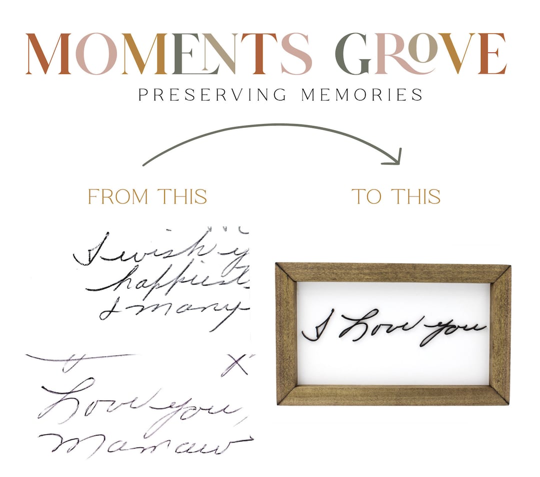 Custom 3D Handwriting Wood Framed Sign, Custom Keepsake Sign, Kids ...