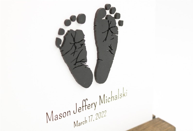 Custom 3D Baby Footprint Standing Sign Footprint Sign. 3D - Etsy