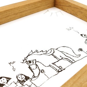 Custom Engraved Single Kids Line Drawing Wood Framed Sign, Kids Drawing ...