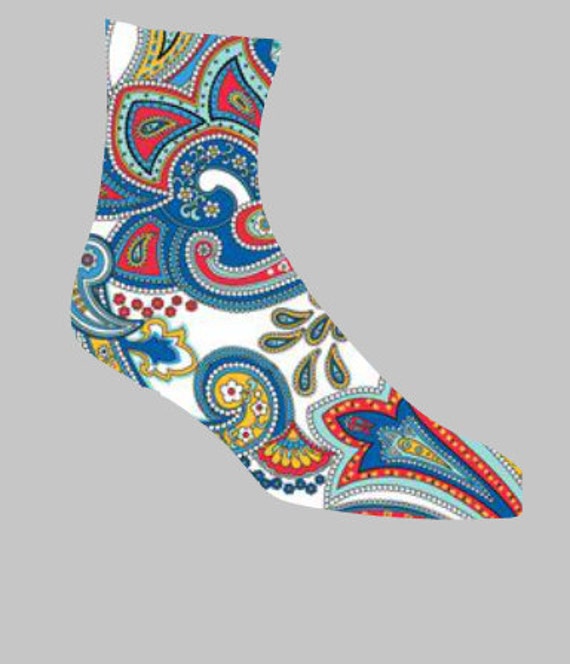 Items similar to Blue Paisley Socks on Etsy