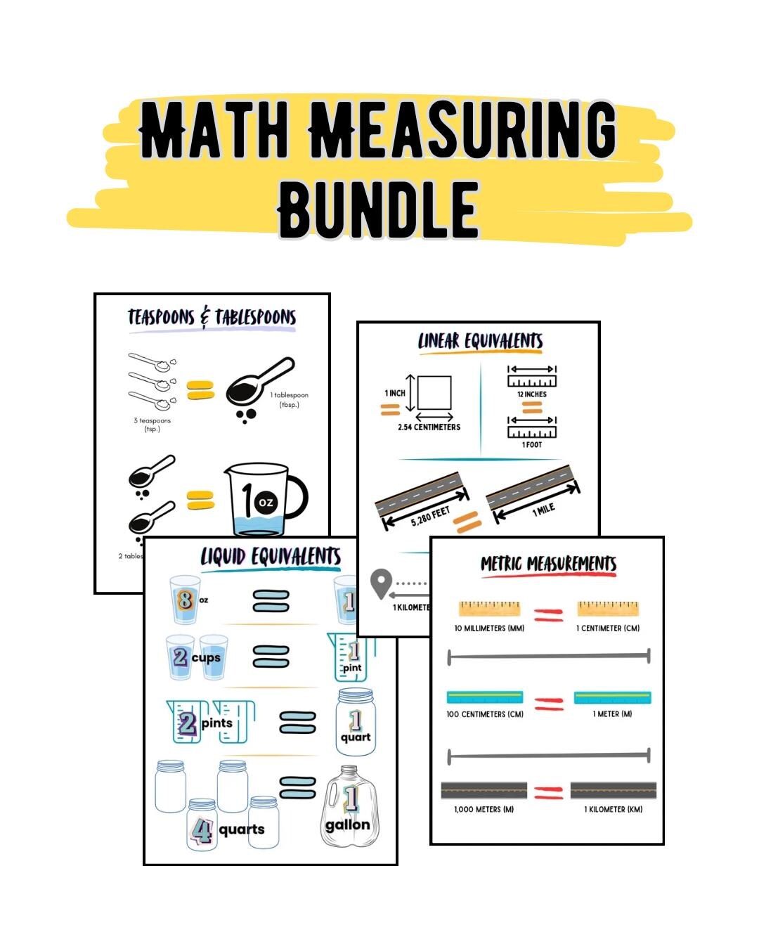 Math Measurements Bundle - Etsy