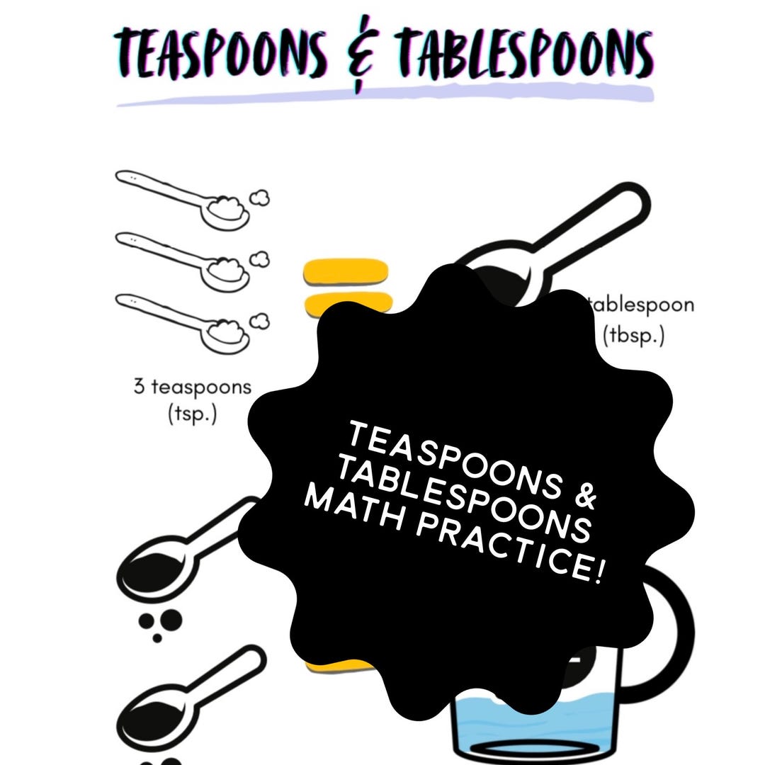 Math Work- Measuring Teaspoons and Tablespoons - Etsy