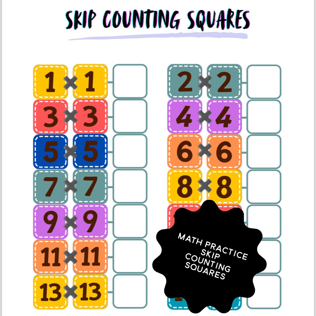 Math Memory Work- Squares 1-15 - Etsy