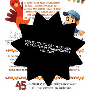 Fun Thanksgiving Facts for Kids - Etsy