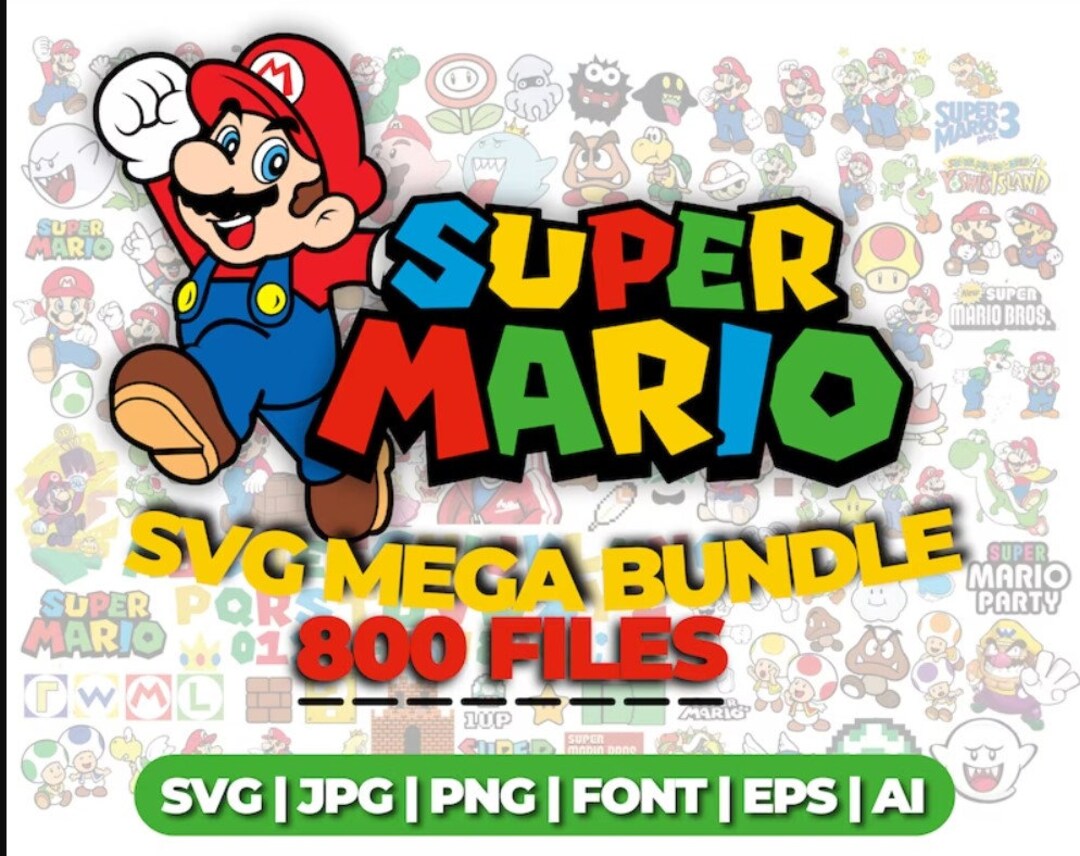 Super Mario SVG Bundle for Cricut and Sublimation, Mario Family Layered ...