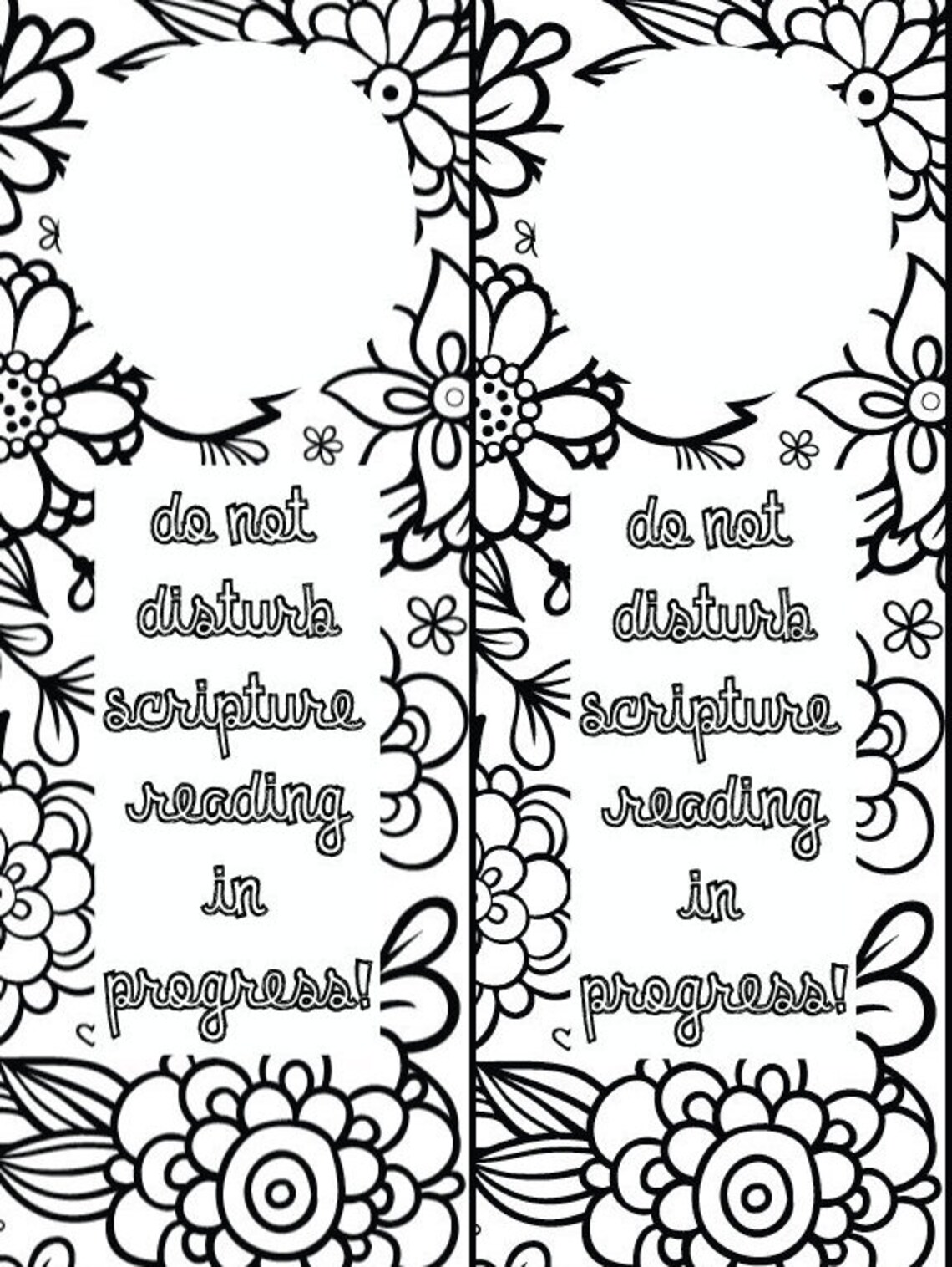 Scripture Reading Door Hanger for Coloring - Etsy