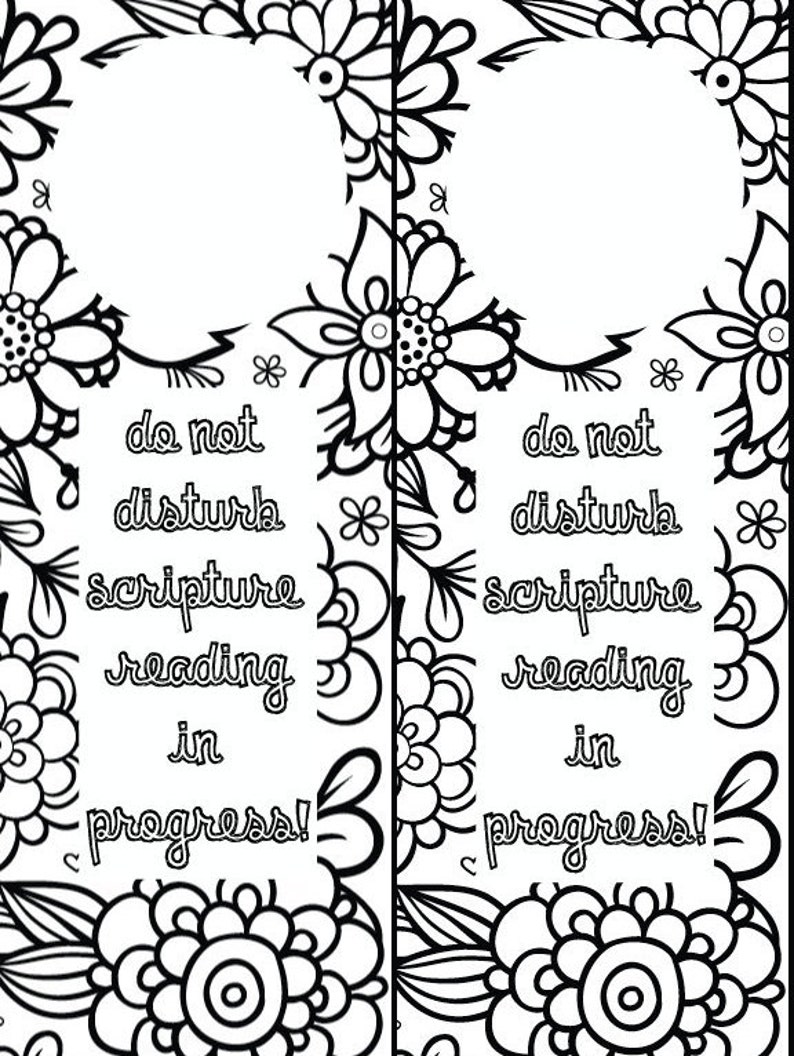 Scripture Reading Door Hanger for Coloring - Etsy
