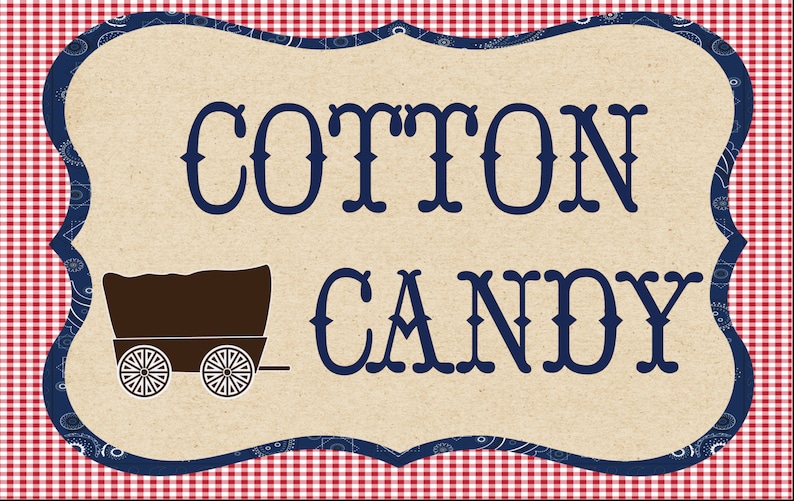 Cotton Candy Sign for a Hoe Down or Western Party - Etsy