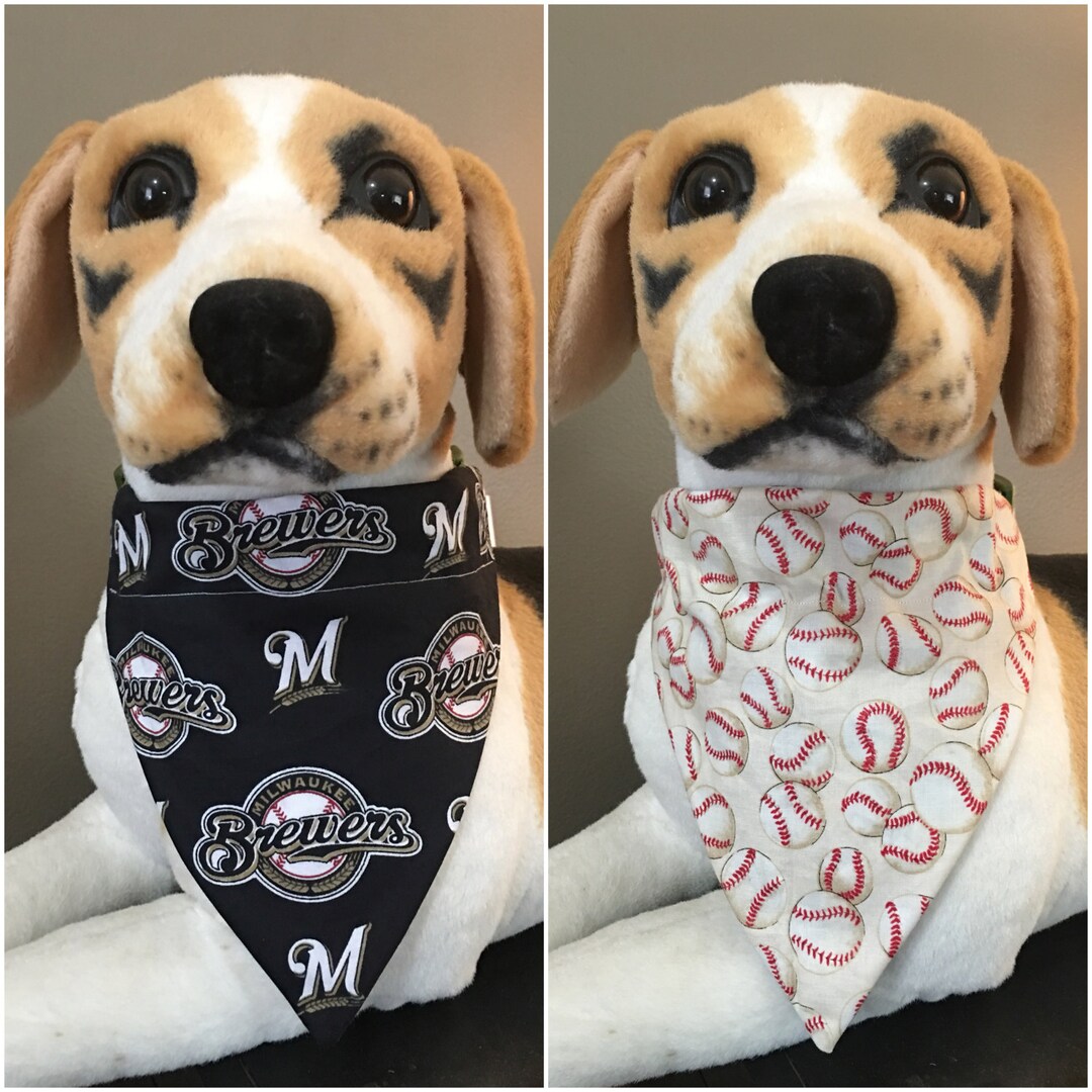 MLB Reversible Pet Bandana Milwaukee Brewers Baseball Over the Collar ...