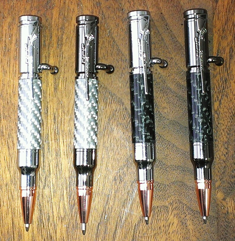 MINI Carbon Fiber Bolt Action Tactical Pen Chrome or Gun Metal. - Etsy