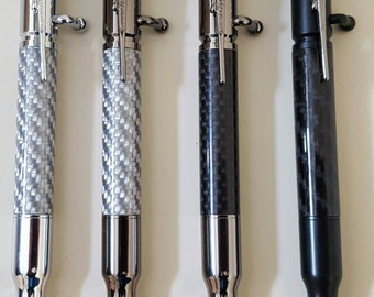 Handmade Tactical Bolt Action Tec Pen With Gun Metal and Carbon Fiber ...