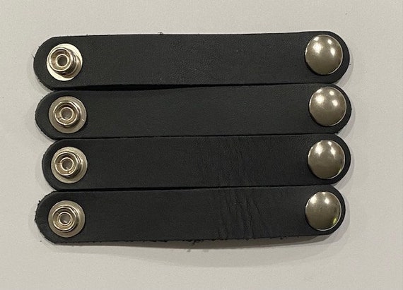SKU 292 Size 24 Snap: Set of 4 Black Leather Vest Extenders | Etsy