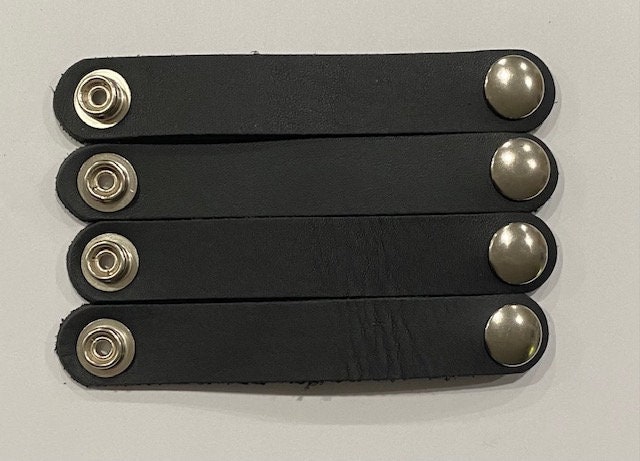 SKU 292 Size 24 Snap: Set of 4 Black Leather Vest Extenders - Etsy