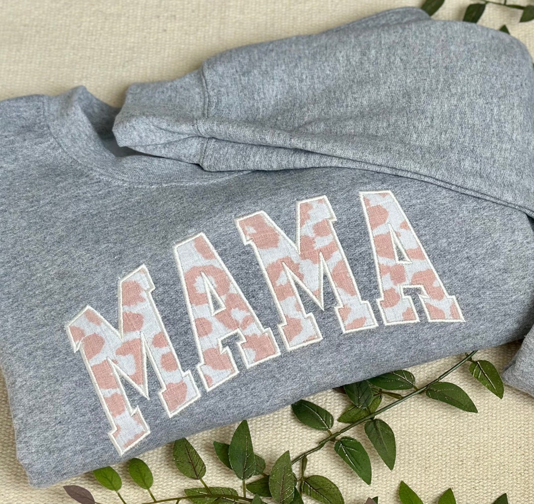 Mama Custom Embroidered Appliqué Sweatshirt From Onesie Swaddle Mom ...