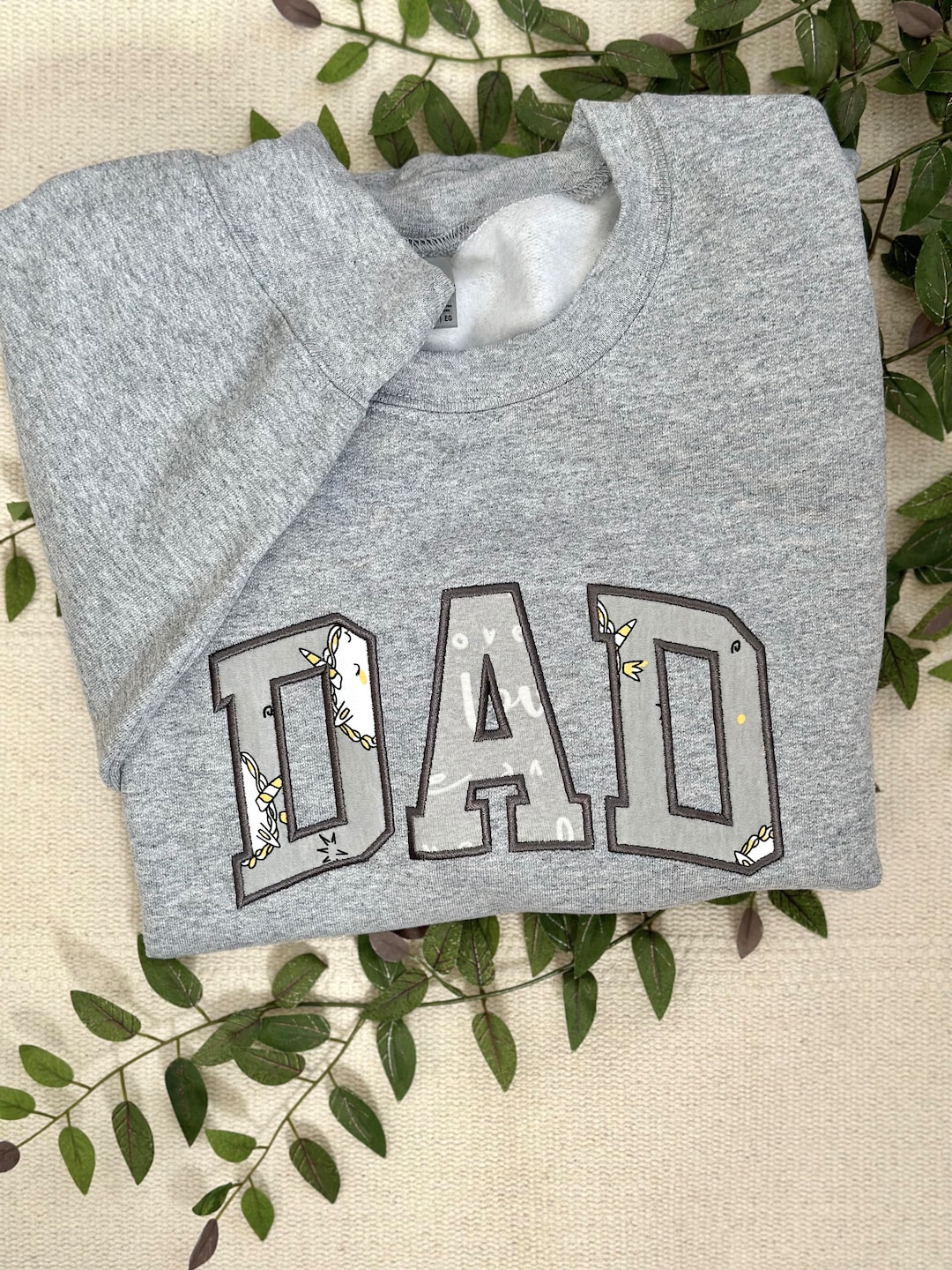 Dad Custom Embroidered Appliqué Sweatshirt From Onesie Swaddle Dad Gift ...