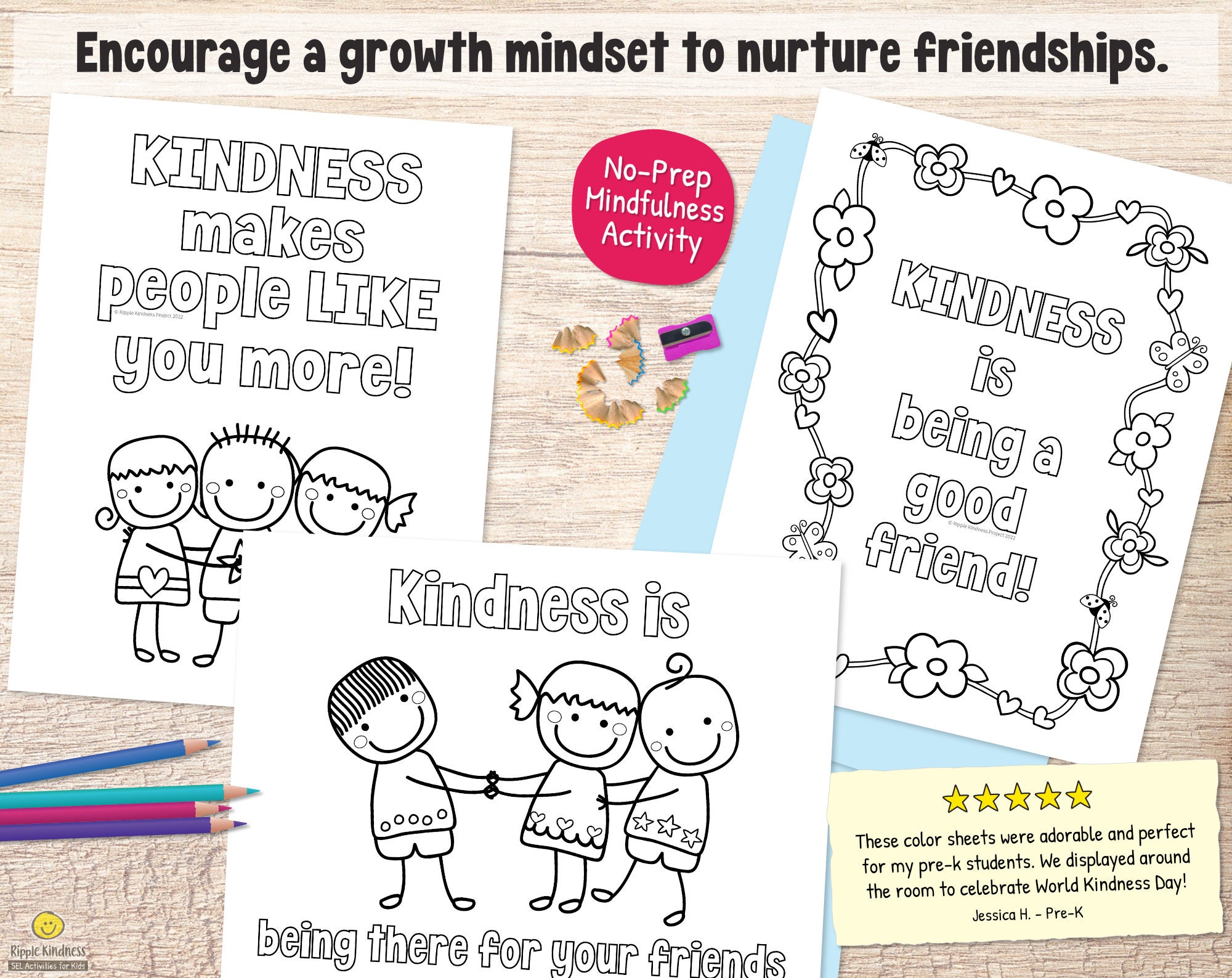 Printable Kindness Coloring Pages for Kids | Growth Mindset Worksheets ...