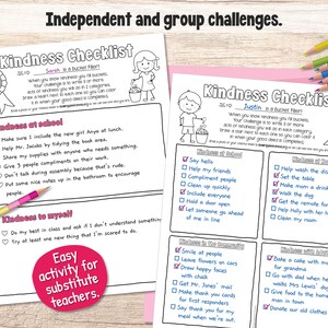 Editable Kindness Checklists for Kids - Customize Checklist Template in ...