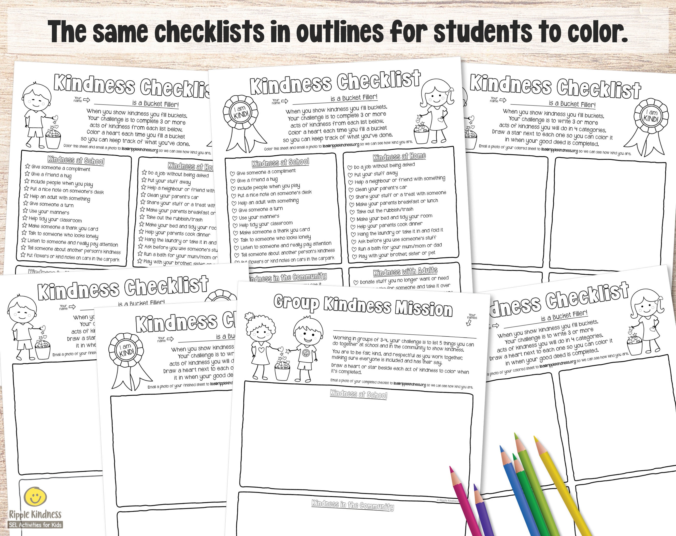 Editable Kindness Checklists for Kids - Customize Checklist Template in ...