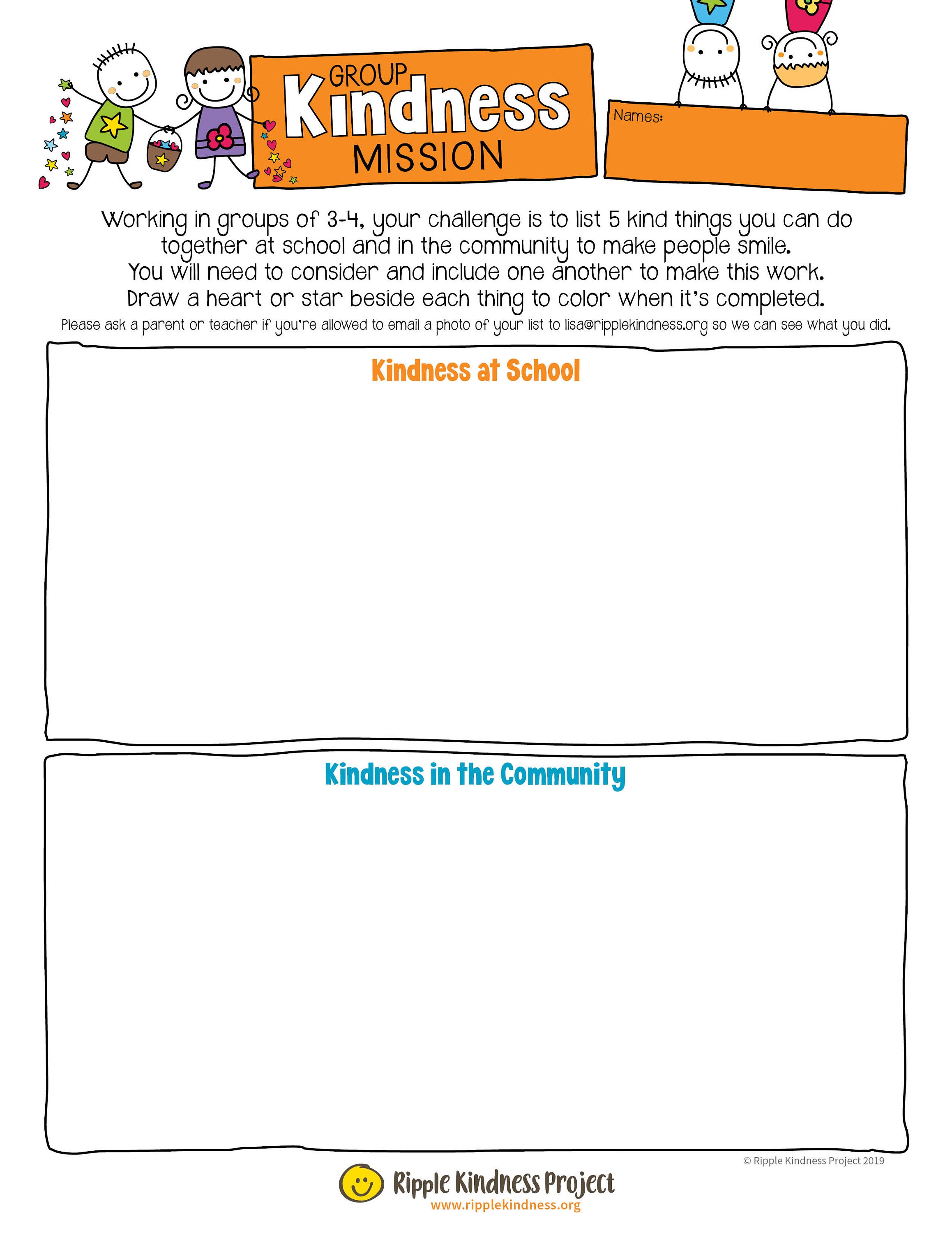 Editable Kindness Checklists for Kids Customize in Google - Etsy