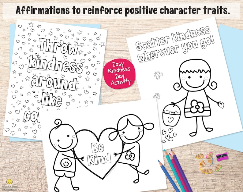 Printable Kindness Coloring Pages for Kids | Growth Mindset Worksheets ...