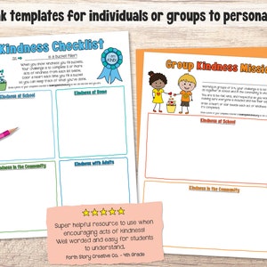 Editable Kindness Checklists for Kids - Customize Checklist Template in ...