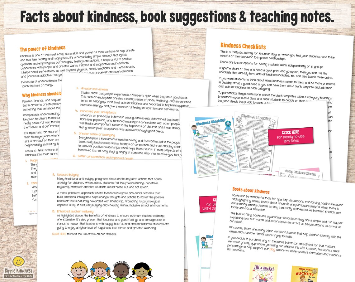 Editable Kindness Checklists for Kids Customize Checklist Template in ...