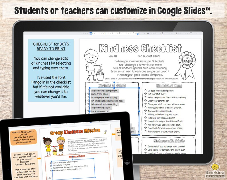 Editable Kindness Checklists for Kids - Customize Checklist Template in ...
