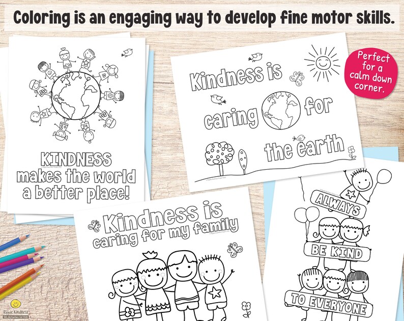 Printable Kindness Coloring Pages for Kids Growth Mindset Worksheets or ...