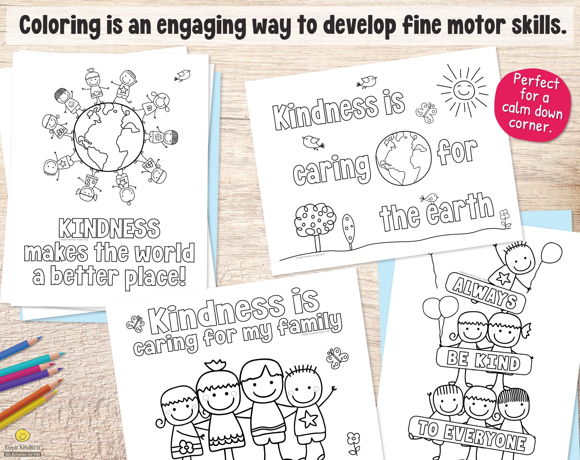 Printable Kindness Coloring Pages for Kids Growth Mindset Worksheets or ...