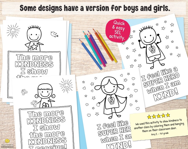 Printable Kindness Coloring Pages for Kids Growth Mindset Worksheets or ...