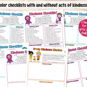Editable Kindness Checklists for Kids - Customize Checklist Template in ...