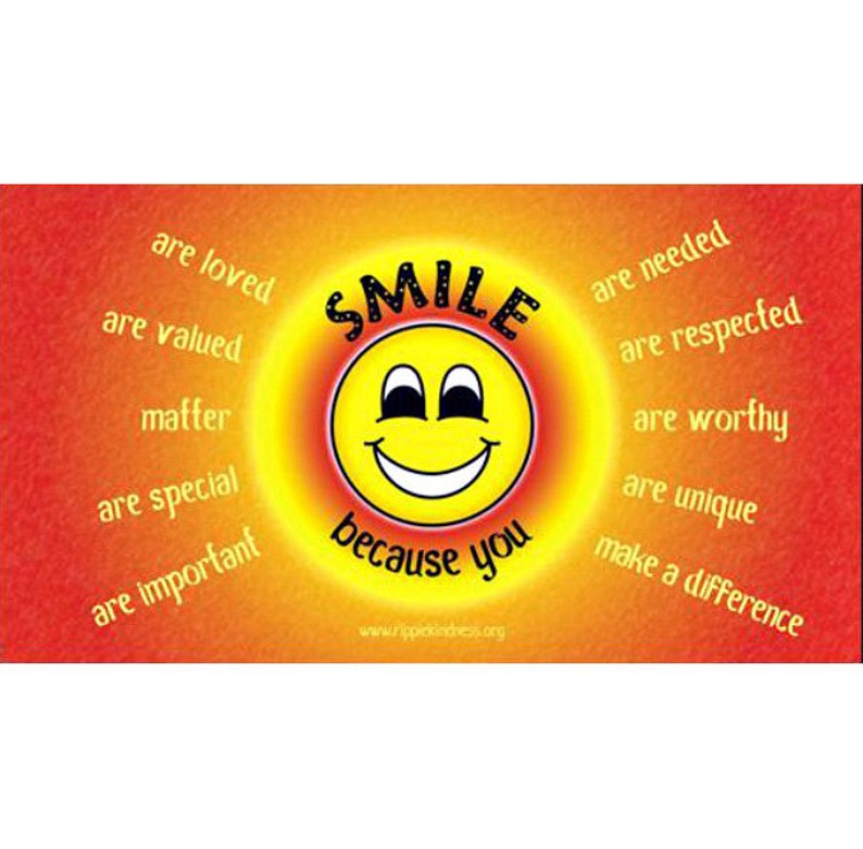 Smile Because Fridge Magnet, Motivational Affirmation, Smiley Face ...